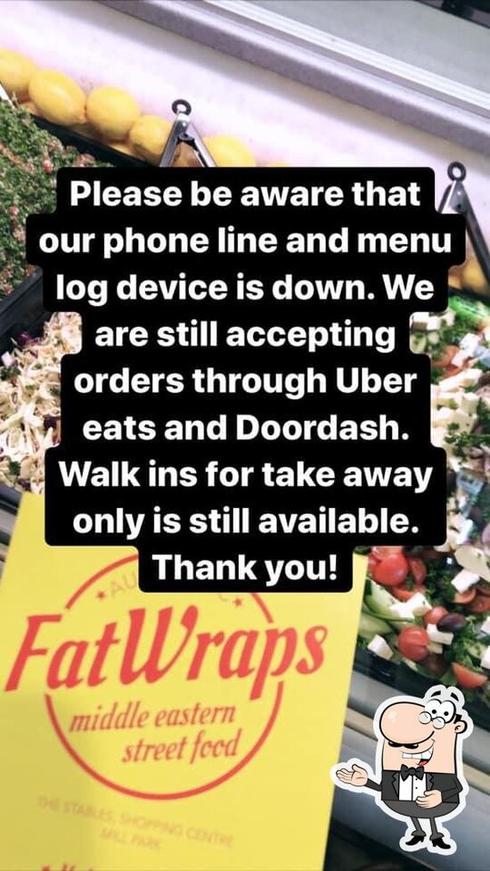 Menu at Fat wraps restaurant, Mill Park