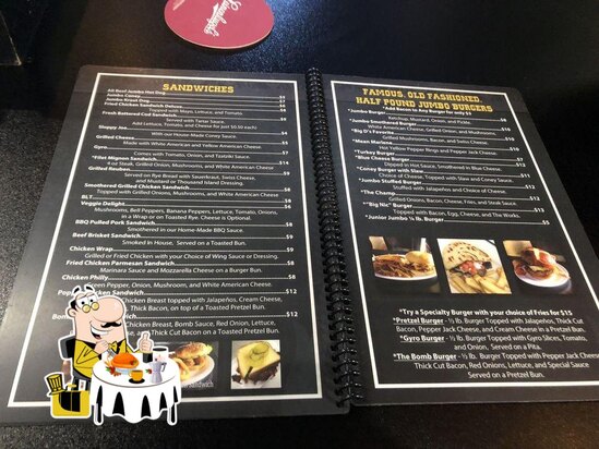 Menu at Main Street Saloon pub & bar, Akron