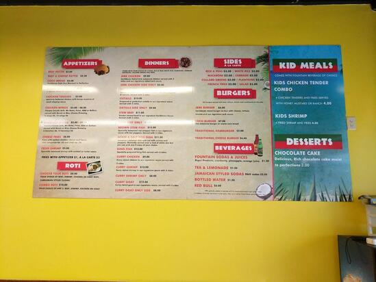 Menu at Mobay 2 at Carolina SunSplash restaurant, Columbia