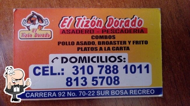 Menu at El Tizon Dorado restaurant, Bogotá