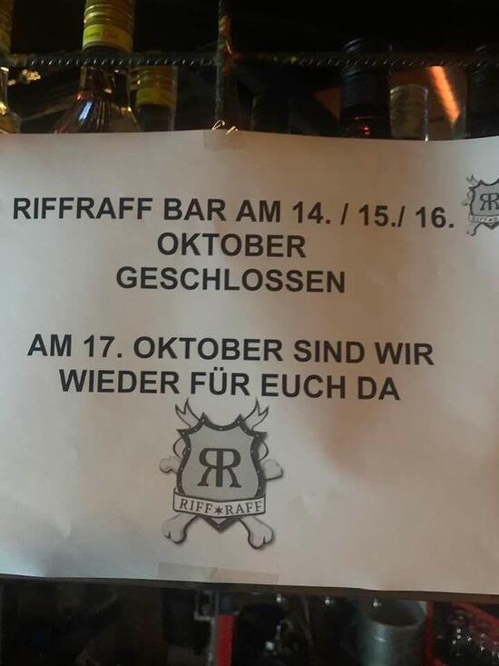 Menu da Riff Raff Bar, Interlaken