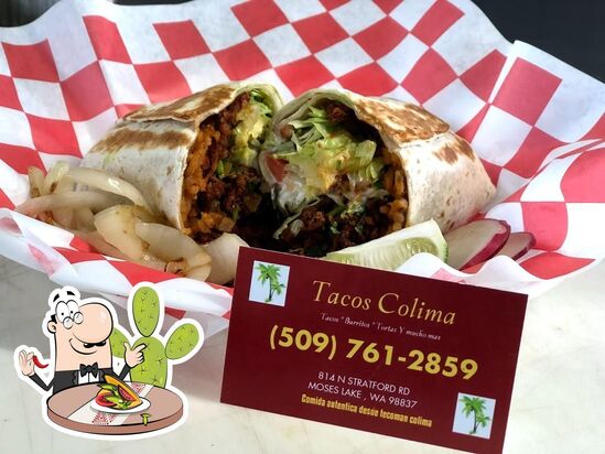 Menu at Tacos Colima restaurant, Moses Lake