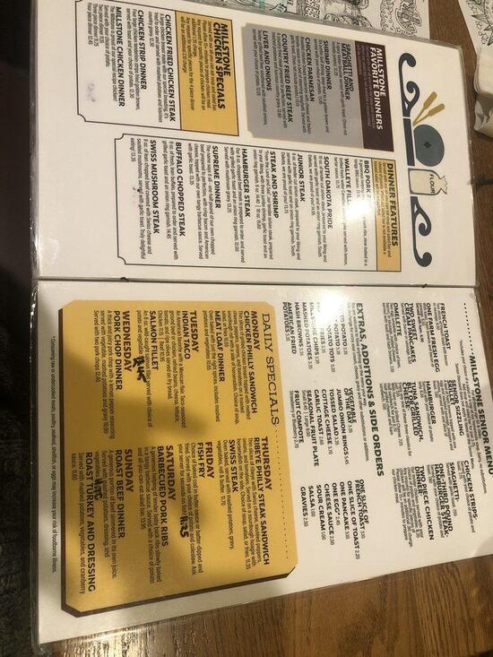 Menu at Millstone Family Restaurant, Rapid City, W Main St