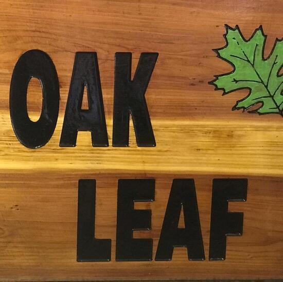 Menu at Oakleaf restaurant, Oakwood