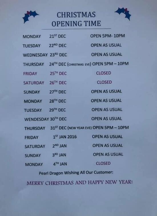 Menu at Pearl Dragon Chinese Takeaway fast food, Cheadle
