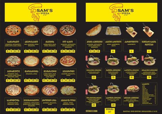 Speisekarte von Sam's Pizza - სემის პიცა, Tiflis