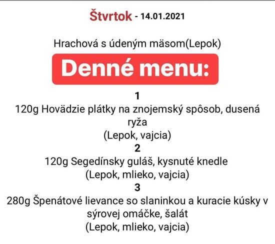 Menu at Restauracia Stodola SNV Spisska Nova Ves pub & bar, Spišská ...