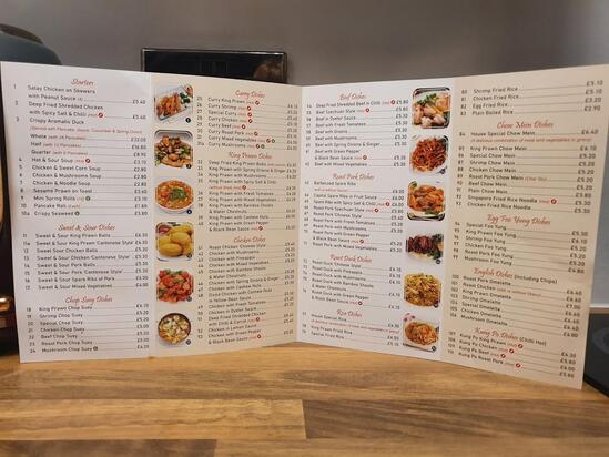 Menu at Lower Stoke Chinese restaurant, Allhallows