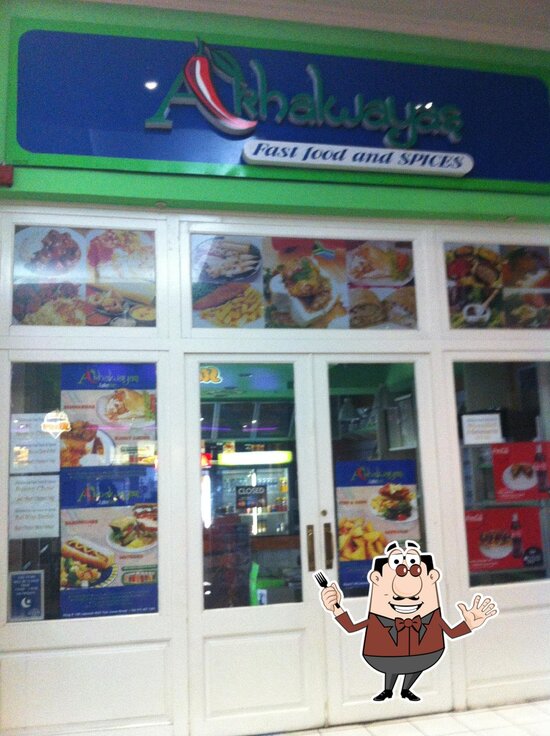 Menu at Akhalwaya's, South Africa, Lakeside Mall
