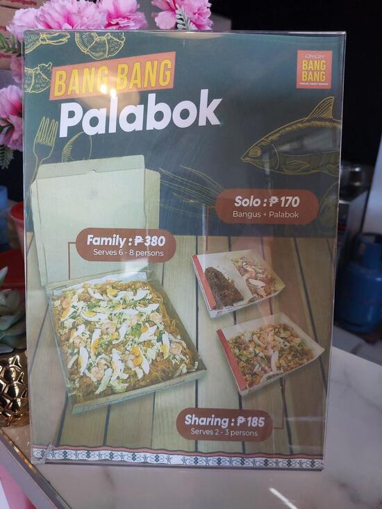 Menu at Bang Bang Bangus -Baler restaurant, Baler