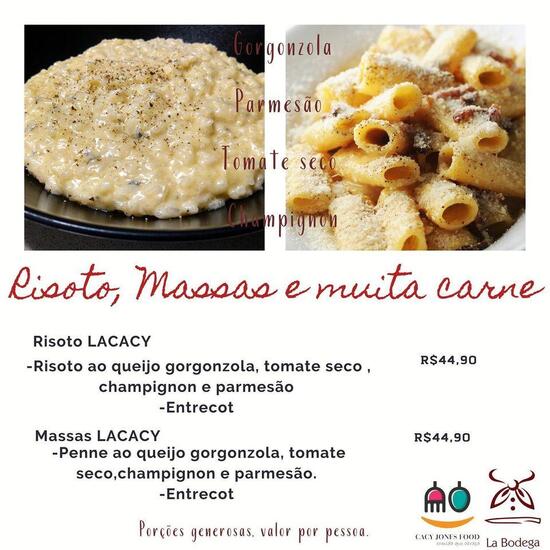 Menu at La Bodega restaurant, São Gabriel
