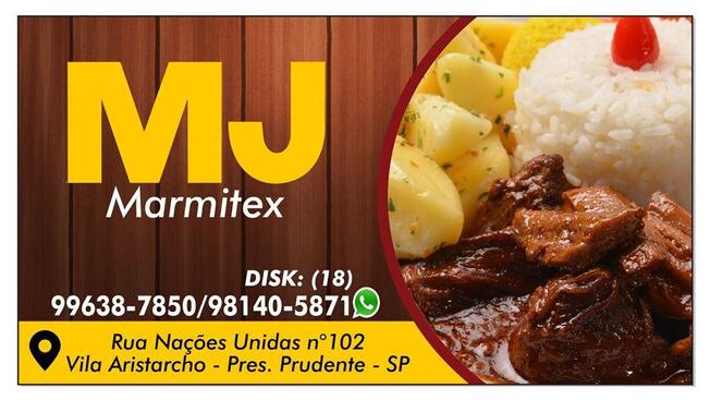 Menu at MJ Marmitex restaurant, Presidente Prudente
