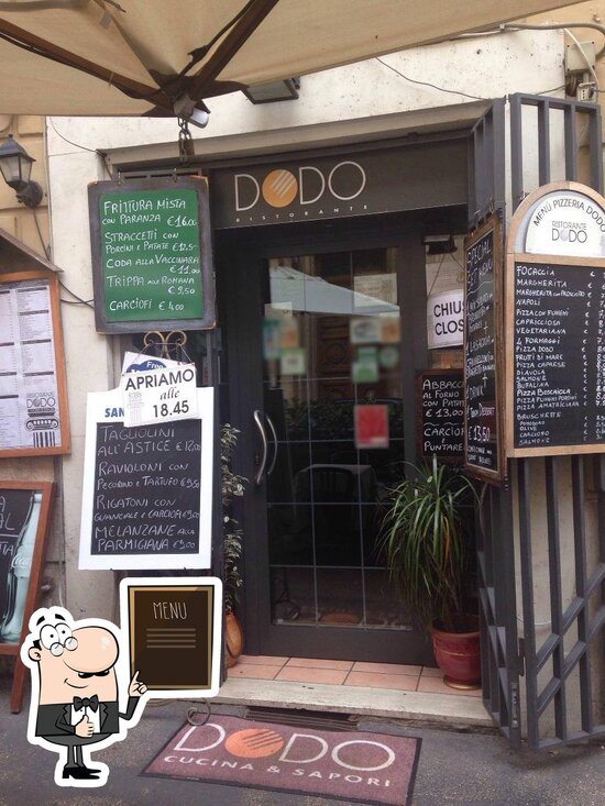 Menu at Dodo restaurant, Rome, Via dei Serpenti