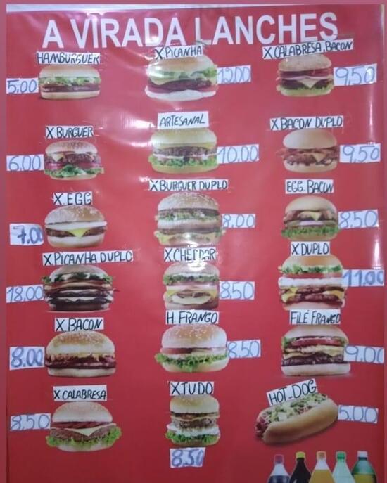 Menu at A Virada Lanches, Cabo Frio