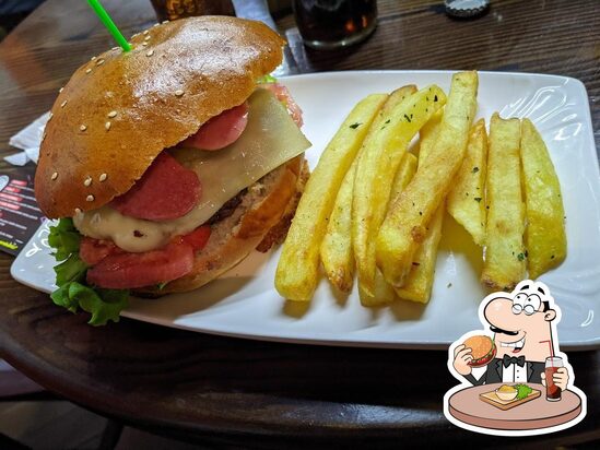 Menu at Monkey burgers restaurant, Puno