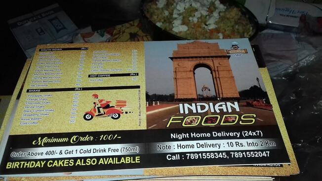 Menu at Indian Food, Kota