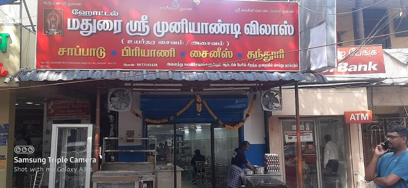 Menu at Hotel Madurai Shri Muniyandi Vilas, Chennai