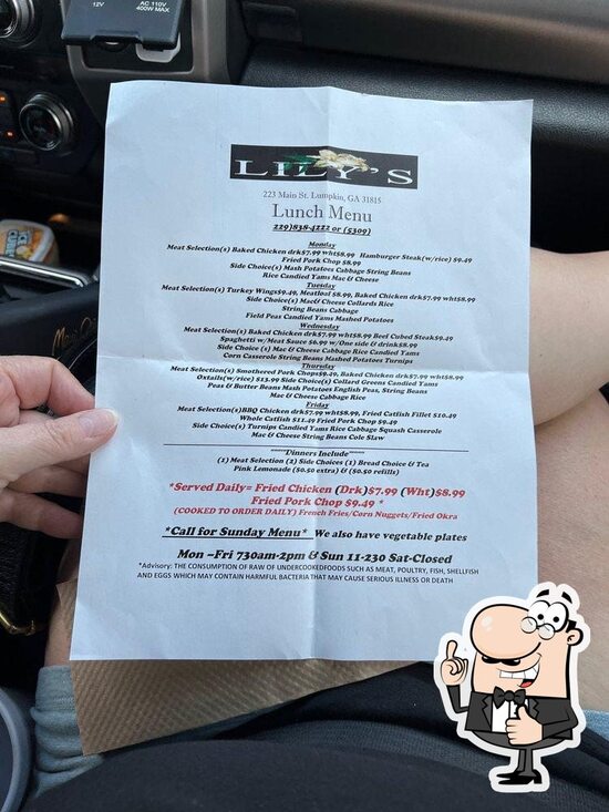 Menu at Lily's Restaurant and Catering, Lumpkin