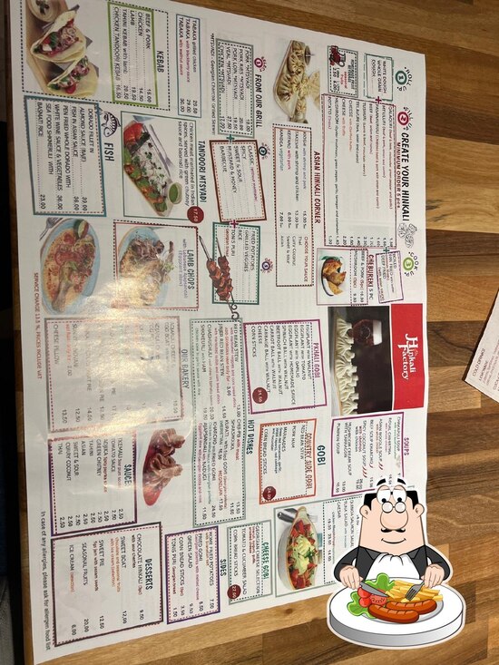 Menu at hinkali Factory restaurant, Tbilisi