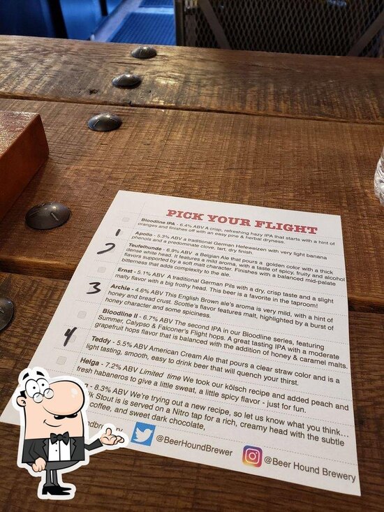 Menu at Beer Hound Brewery pub & bar, Culpeper