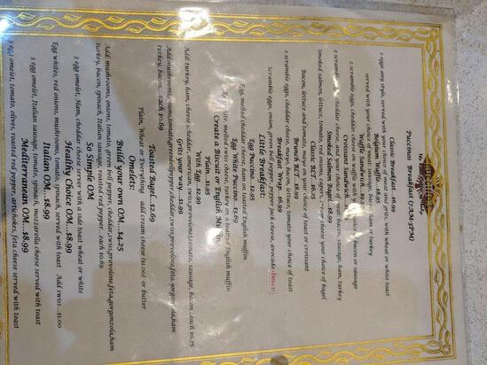 Menu at Puccino's Coffee desserts, Metairie, Veterans Memorial Blvd