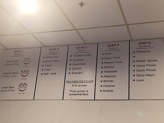 Menu at Pokeland restaurant, San Diego, Mira Mesa Blvd suite b