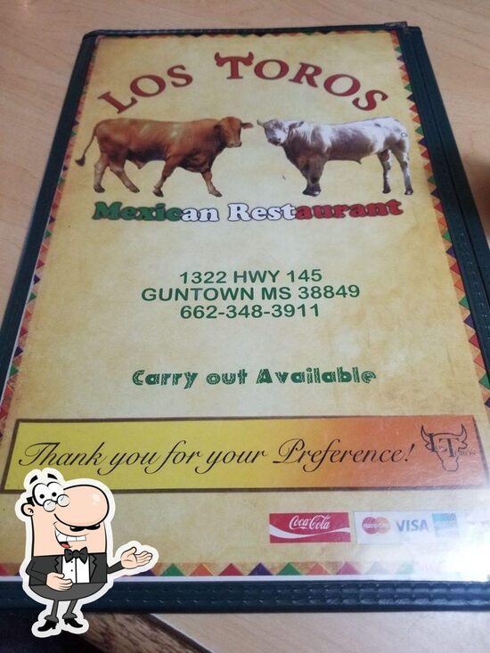 Menu at Los Toros restaurant, Guntown, MS-145