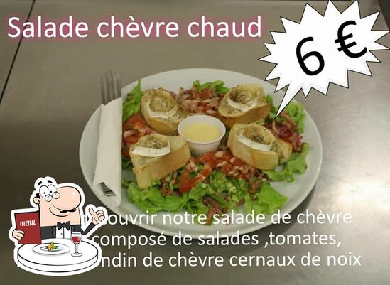 Menu au 'LA PAUSE RETRO' restaurant, Divion