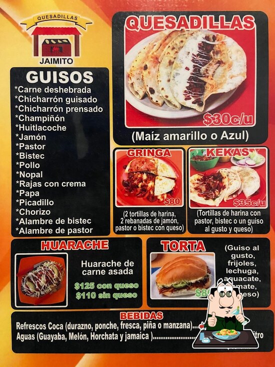 Menu at Quesadillas Jaimito restaurant, Ramos Arizpe