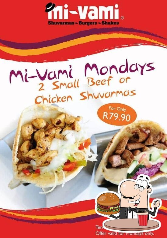 Menu at Mivami restaurant, Johannesburg