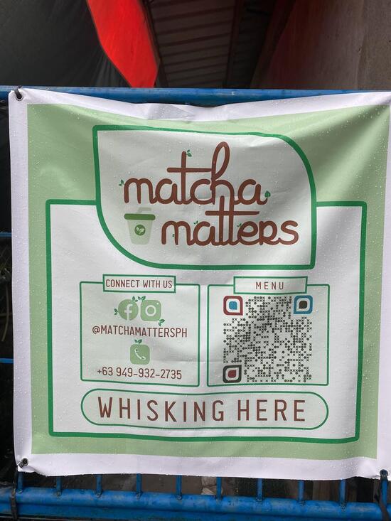 Carta del café Matcha Matters, Tarlac