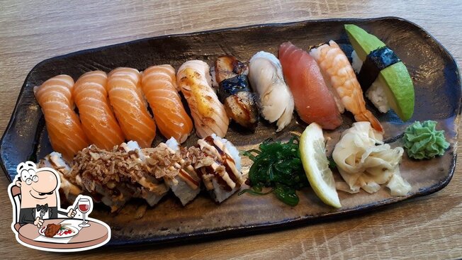 Menu at Yuki sushi restaurant, Solna