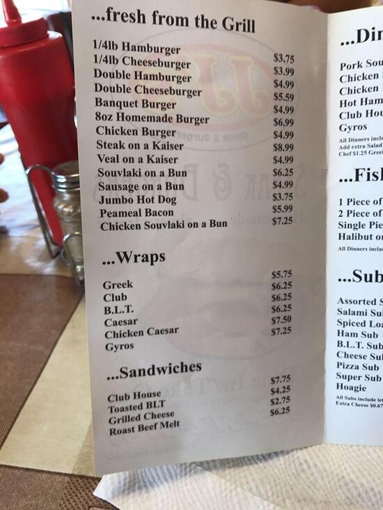Menu at JJ's Steak & Burgers restaurant, Cobourg