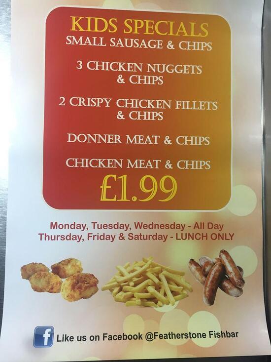 Menu at Featherstone Fish Bar & Pizza, Wolverhampton