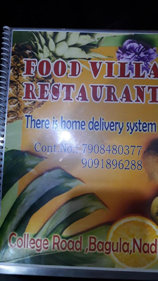 Menu at Food Villa Restaurant, Bagula