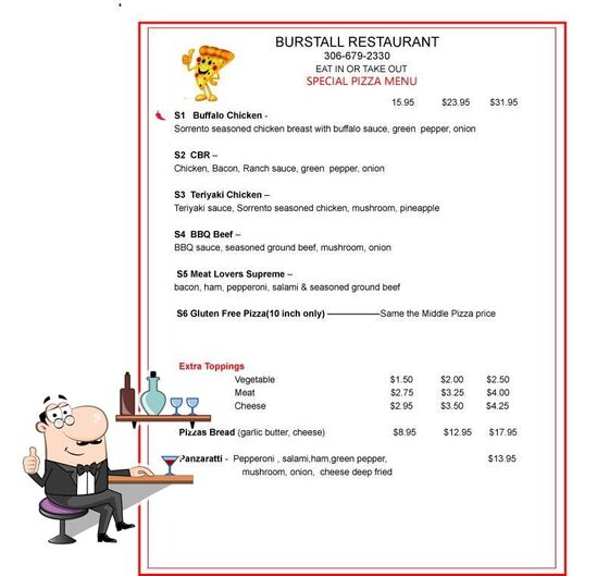 Menu at Burstall Restaurant, Burstall