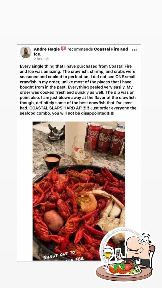 Menu at Coastal Fire And Ice restaurant, Broussard, Ambassador Caffery Pkwy