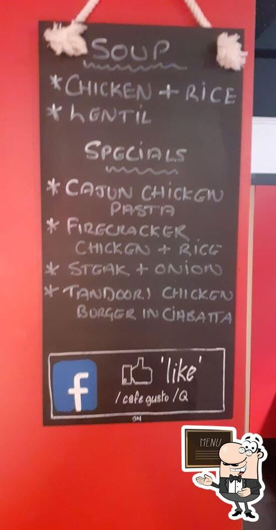 Menu at Café Gusto cafe, Bellshill