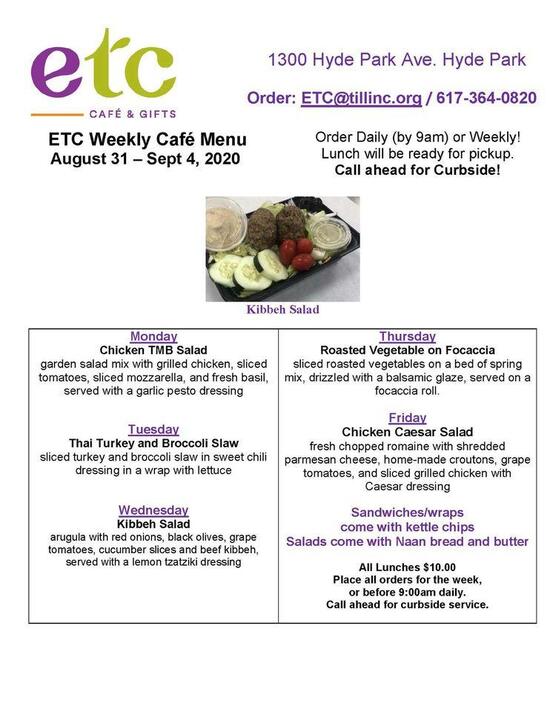 Menu at Essence of Thyme Cafe and Gift Shop, Boston