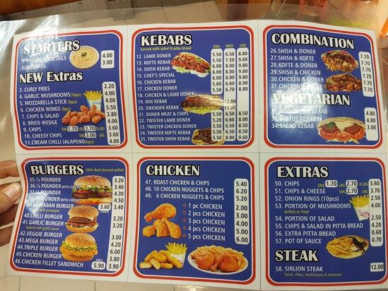 Menu at Bahar Kebab Worthing restaurant, Worthing