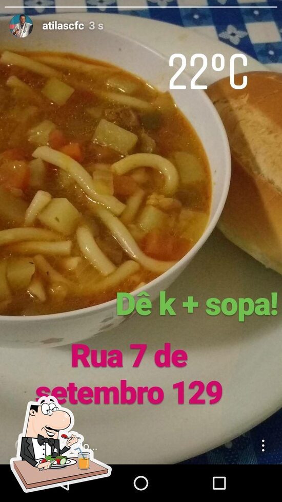 Menu em Dê K + Sopa restaurante, Brasil, Av. Sete de Setembro