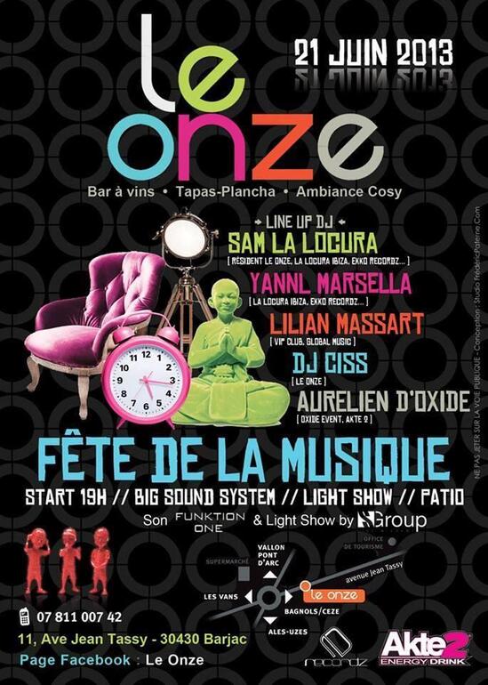 Menu at Le Onze restaurant, Barjac