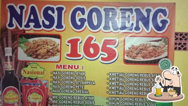 Menu at Nasi goreng 165 restaurant, East Jakarta