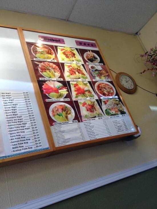 Menu at well-being sushi restaurant, Honolulu