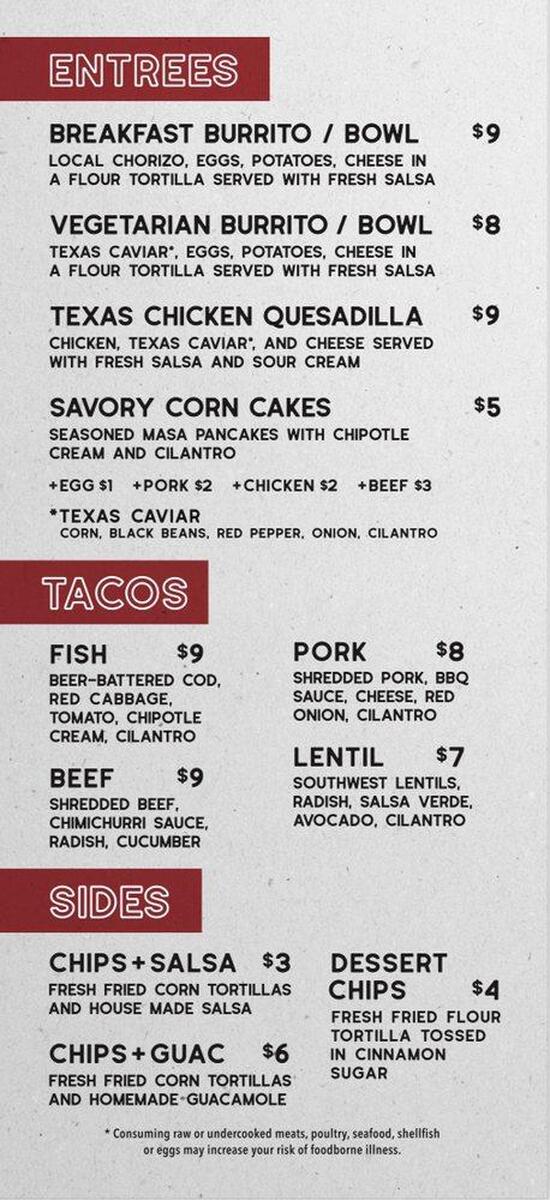 Menu at The Painted Pepper restaurant, Springfield