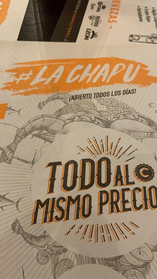 Menu at Cervecería Chapultepec pub & bar, Leon