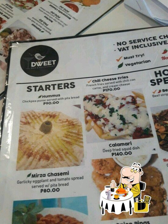 Menu at DWEET Gastropub, Makati