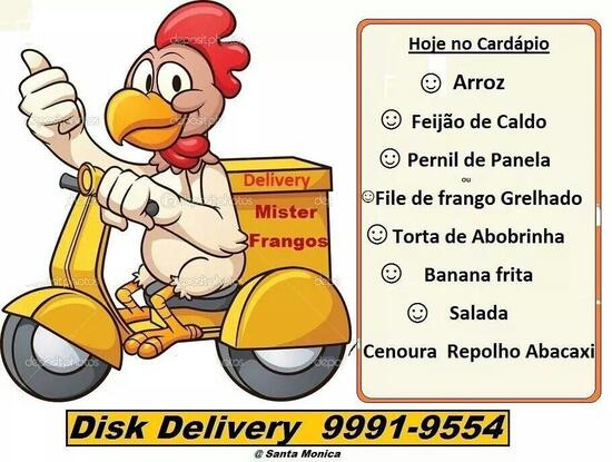 Menu at Mister Frangos restaurant, Uberlândia