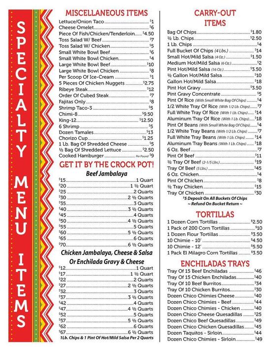 Menu at Casa Rodriguez restaurant, Celina, 202 W Logan St