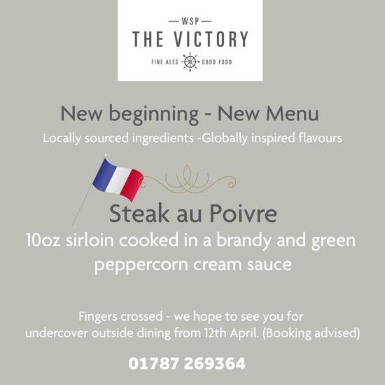 Menu at The Victory Inn pub & bar, Wickham St. Paul